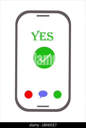 Touch buttons confirm the action on the smartphone Stock Vector Image ...