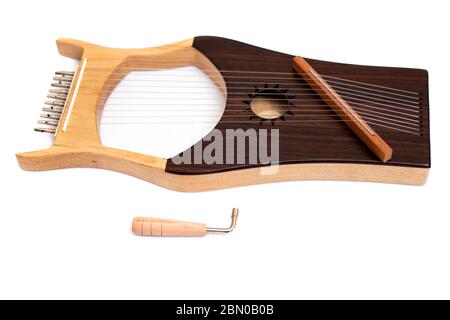 stringed lyre musical instrument isolated on a white background Stock ...