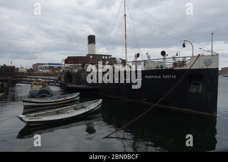 Wingfield Castle steamship, Royal Navy museum Hartlepool Stock Photo ...