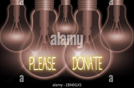 Conceptual hand writing showing Please Donate. Concept meaning Supply ...