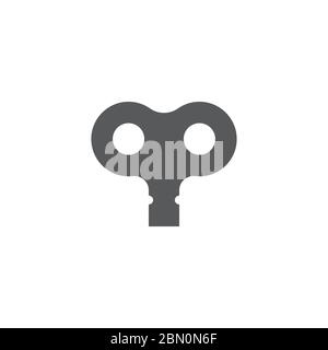 Wind up key vector icon symbol lock isolated on white background Stock ...