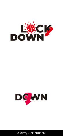 word lock down against virus infection symbol vector Stock Vector Image ...