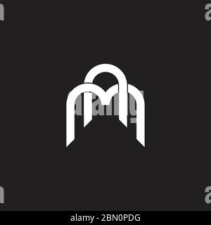 overlapping simple initial M letter for Mountain logo vector design ...