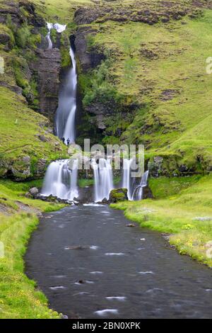 Gluggafoss is a waterfall in southern Iceland, specifically in the ...