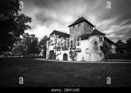 Castle Hegi in Winterthur, Switzerland, in black and white Stock Photo ...