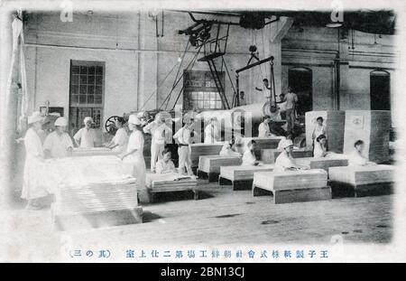 [ 1920s Korea - Japanese Paper Mill ] — Papermaking machine at the Oji ...