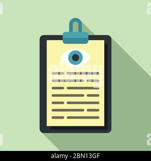 Eye examination card icon. Flat illustration of eye examination card ...