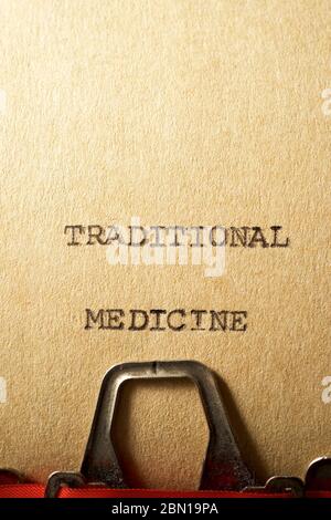 Traditional medicine text written on a paper Stock Photo - Alamy