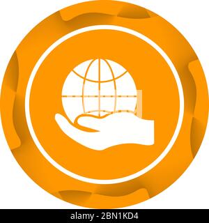 Beautiful Global hand Vector Glyph icon Stock Vector Image & Art - Alamy
