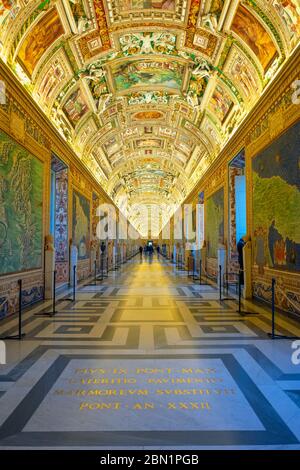 Rome, Italy - january 10, 2019: Vatican Museums, Octagon courtyard, the ...