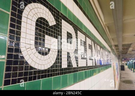 Greenpoint Avenue subway station sign in New York Stock Photo - Alamy
