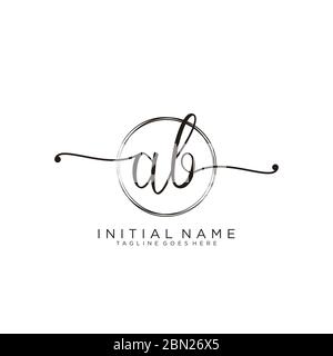 AB Initial letter handwriting and signature logo. A concept handwriting ...