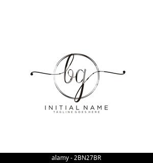 BG Initial letter handwriting and signature logo. A concept handwriting ...