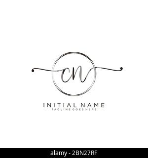 C N CN Initial letter handwriting and signature logo. A concept ...