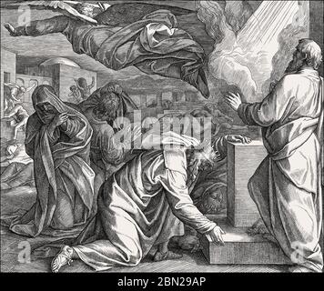 The destroying angel killing the inhabitants of Jerusalem, Old ...