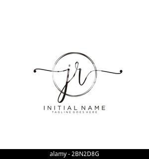 Circle initial letter JR logo concept design. Symbol graphic template ...