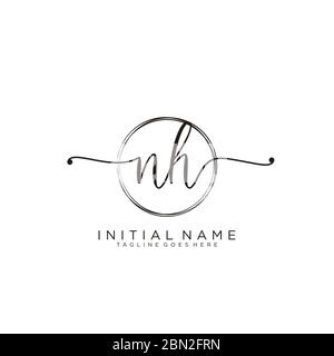 NH Letter Signature Logo Template elegant design logo Sign Symbol template vector icon Stock ...