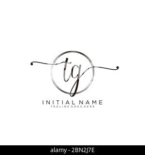 TG Initial letter handwriting and signature logo. A concept handwriting ...
