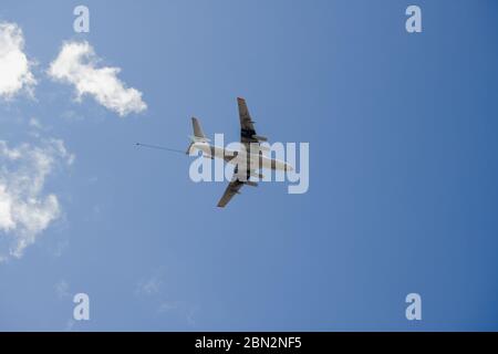 Russian aircraft IL78 for refueling other aircraft in the air against a ...