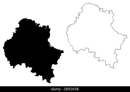 Weifang City (People's Republic of China, Shandong Province) map vector ...