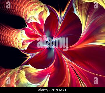 Colorful abstract fractal illustration for creative design on black ...