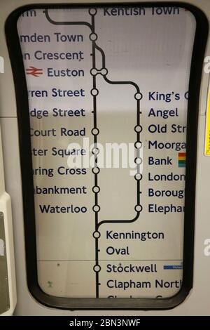 London Underground Northern Line map showing the new extension to ...