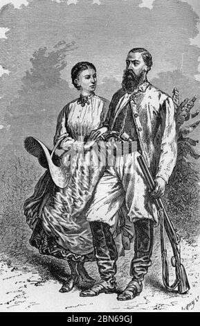 Samuel Baker (1821-1893) English explorer and his second wife Florence ...