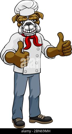 Bulldog Chef Mascot Thumbs Up Sign Cartoon Stock Vector Image & Art - Alamy