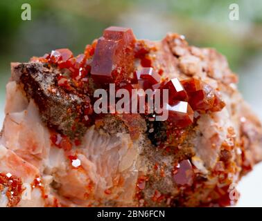 vanadinite mineral specimen quartz gem stone rock geology Stock Photo ...
