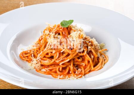 Spaghetti Napoli with Neapolitan sauce, also called Napoli sauce or ...