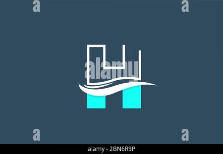 blue white H alphabet letter logo icon. Design suitable for a business ...