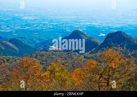 Mt. Haruna and Lake Haruna in Autumn season Stock Photo - Alamy