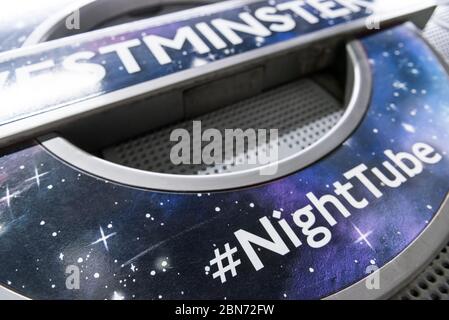 NightTube rounded, Westminster Underground Station, Westminster, London ...