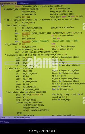 A snippet of IBM zSeries 64 bit assembler code Stock Photo - Alamy