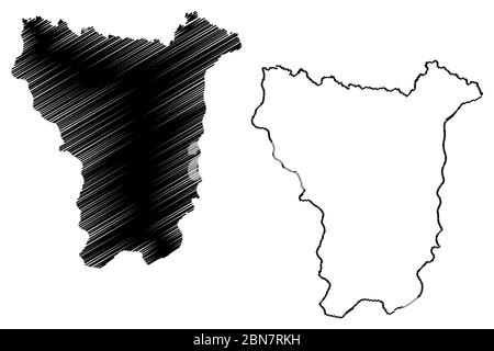 Lhuntse District (Districts of Bhutan, Kingdom of Bhutan) map vector ...