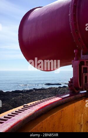 Foghorn detail from Langness lighthouse at Dreswick Point, Isle of Man ...