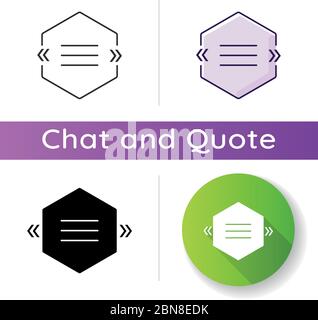 Textbox with angle quotes green flat design long shadow glyph icon ...
