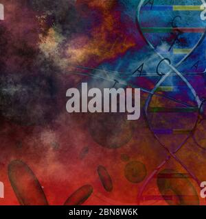Colorful painting. DNA Strand Stock Photo - Alamy