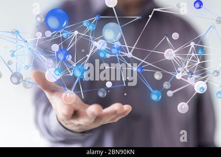 Abstract blue cubes with binary code, technology, big data. Abstract ...