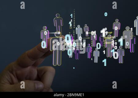 A connected symbols for digital, interactive and global communication ...