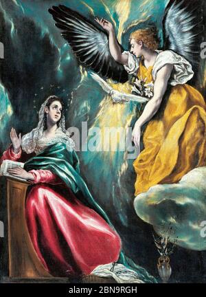 El Greco, The Annunciation, painting, circa 1596 Stock Photo - Alamy