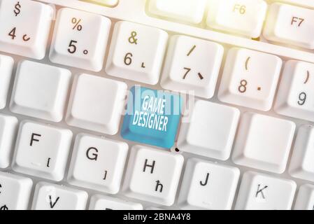 Writing note showing Game Designer. Business photo showcasing ...