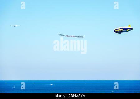 Goodyear Blimp, an semi rigid airship built by Zeppelin Company ...