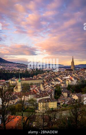 Panoramic view over the city of Bern - the capital city of Switzerland ...