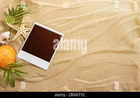Summer background with a blank instant image Stock Photo - Alamy