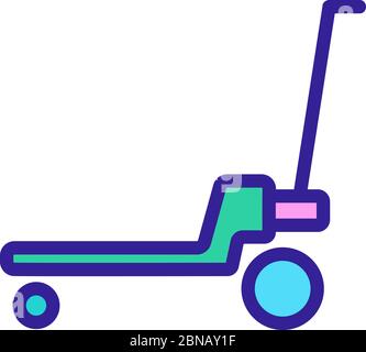 platform wheeled freight trolleys icon vector outline illustration ...