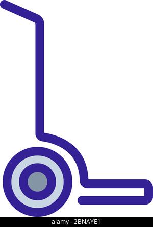 unicycle wheeled trolleys icon vector outline illustration Stock Vector ...