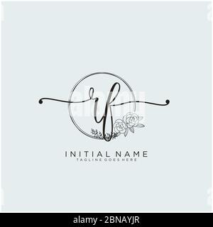 Initial rf letter logo with creative modern business typography vector ...