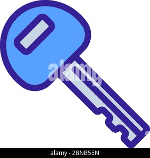 programmed chip key icon vector outline illustration Stock Vector Image ...
