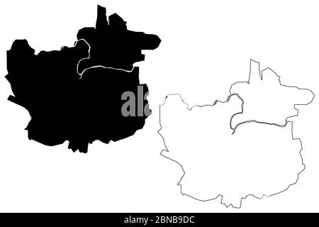 Pune City (Republic of India, Maharashtra State) map vector ...